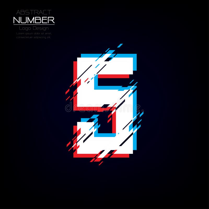 Modern Number Five Template, Abstract of Character Vector Stock ...