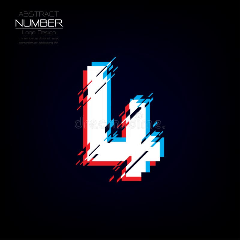 Modern Number Four Template, Abstract of Character Vector Stock Vector ...