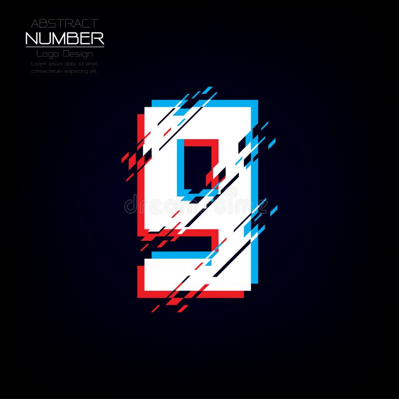 Modern Number Nine Template, Abstract of Character Vector Stock Vector ...
