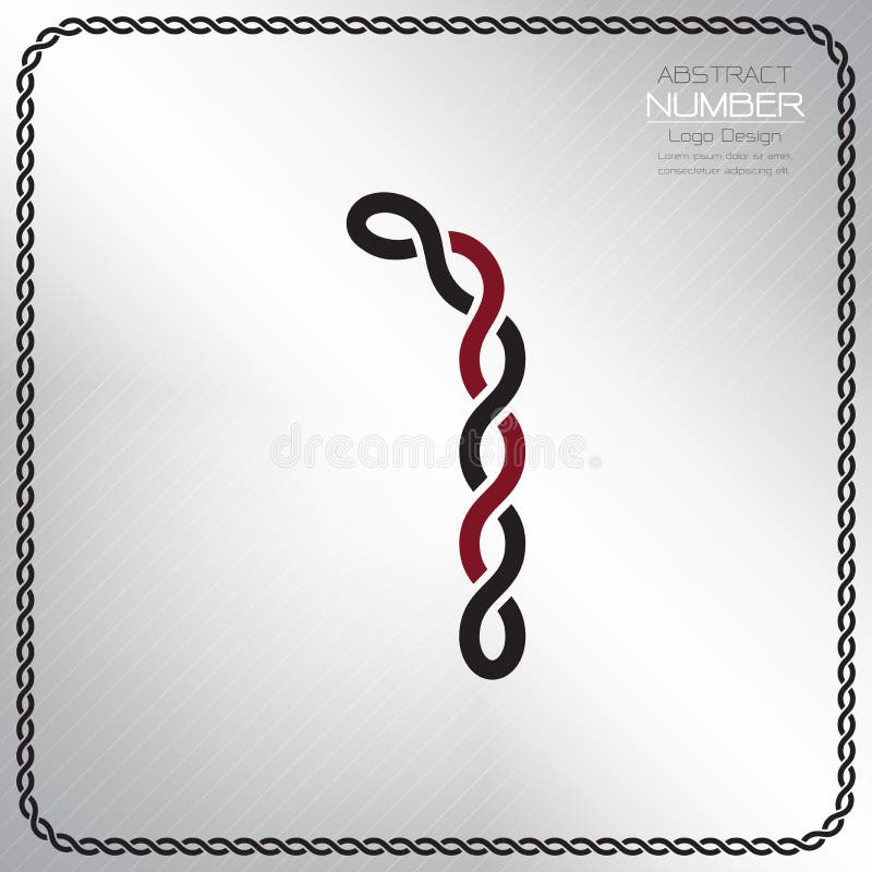 Modern Number One Template, Design the Rope To Be a Alphabet, Vector ...