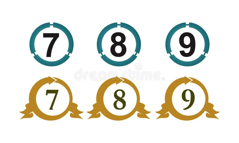 Modern Number Template Set stock vector. Illustration of learning ...