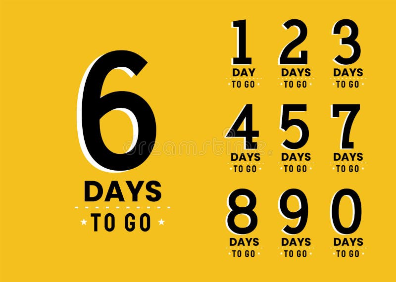 Modern Numbers of Days To Go. Stickers and Banners Timer Pack Stock ...