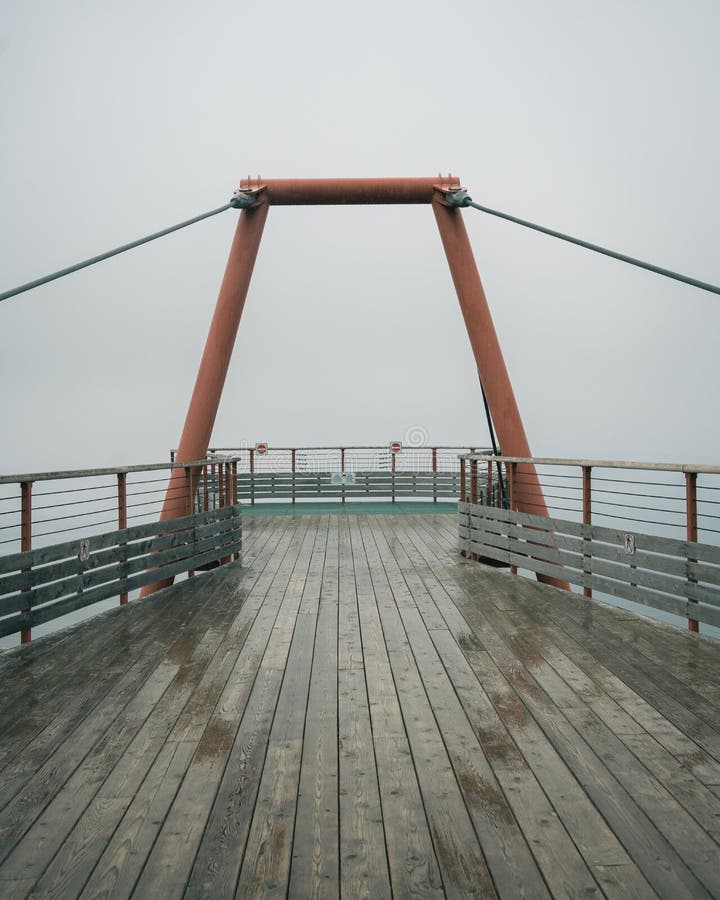 Modern Observation Deck on a Rainy Day, PercÃ©, Quebec, Canada Stock ...