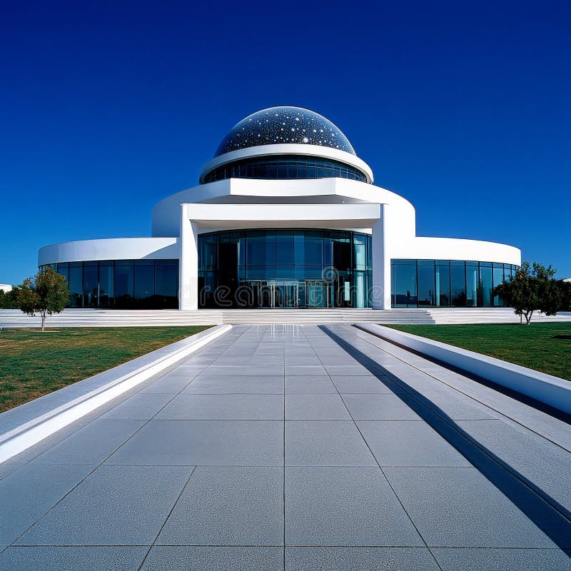 Modern Observatory Building Against Clear Blue Sky Stock Illustration ...