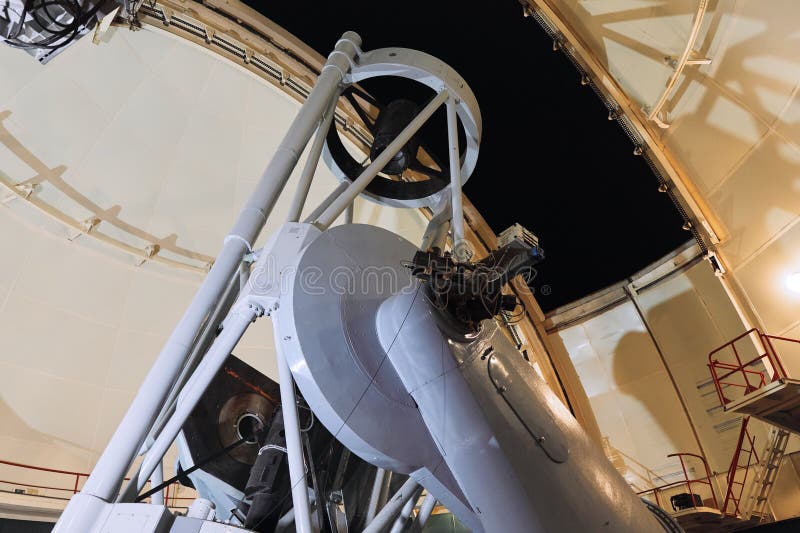 Modern Observatory with Large Telescope and Reflective Dome in ...