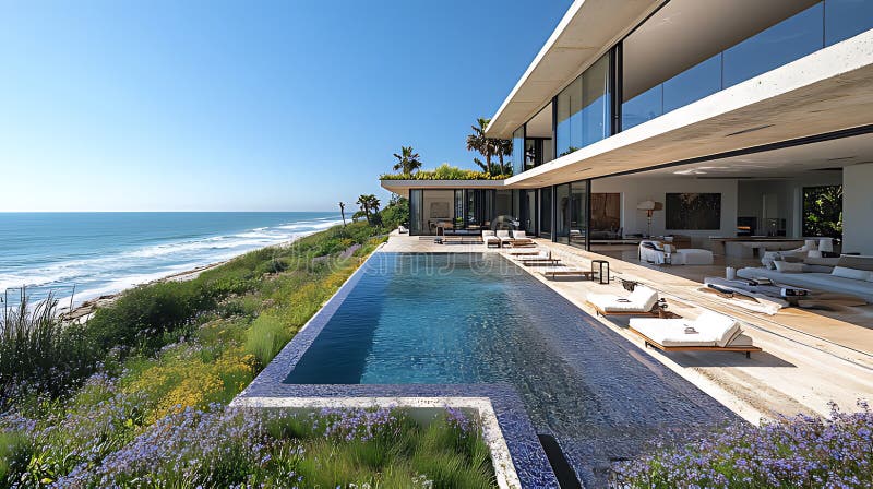 Modern Oceanfront House with Infinity Pool, Expansive Patio, and ...