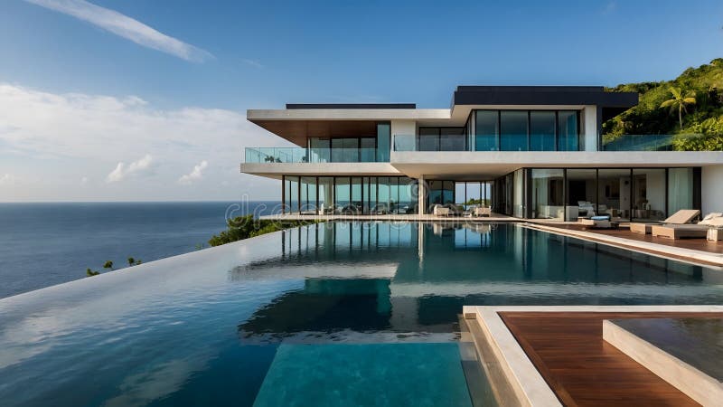 Modern Oceanfront Villa Infinity Pool Overlooking Breathtaking Ocean ...