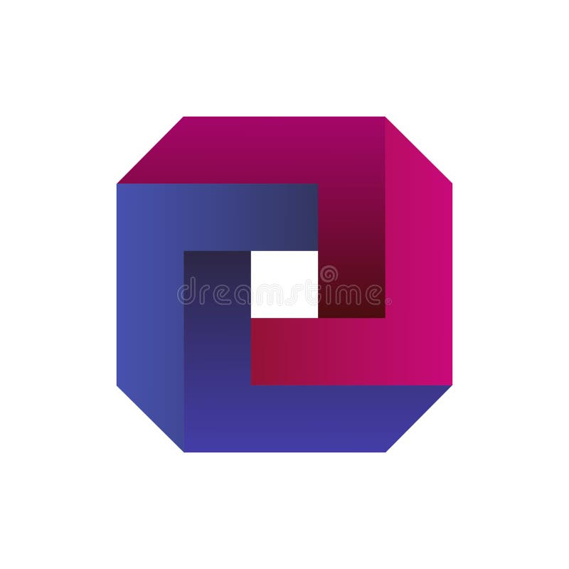 Gradient Octagon Logo with Interlocking Blue and Pink Design Stock ...