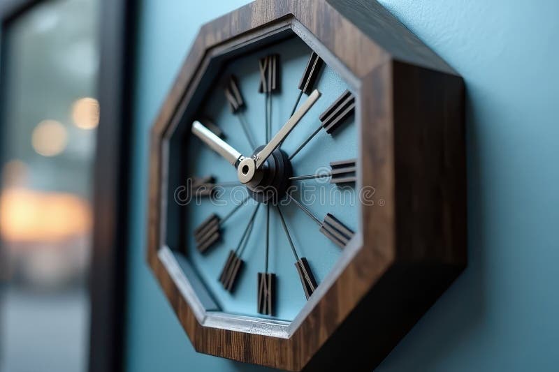Modern Octagon Wall Clock stock illustration. Illustration of octagonal ...