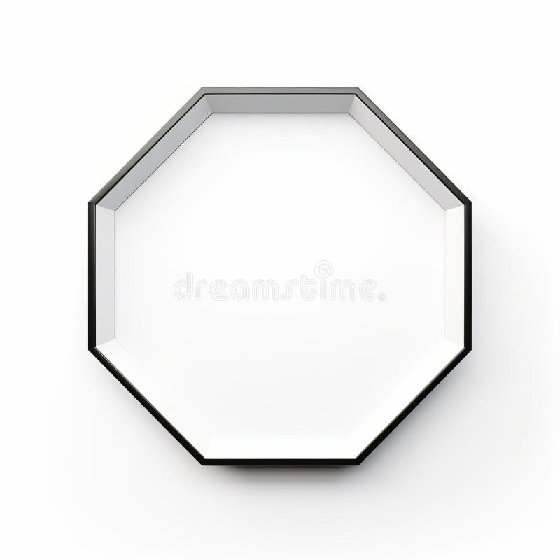 Modern Octagonal Shelf with Minimalist Design on White Background Stock ...