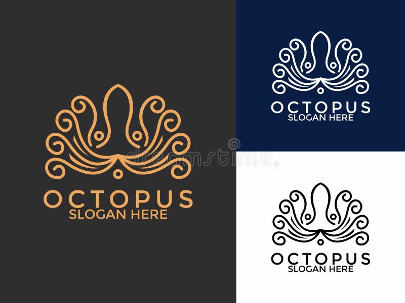 Modern Octopus Squid Tentacles Line Art Logo Vector, Octopus Minimalist ...