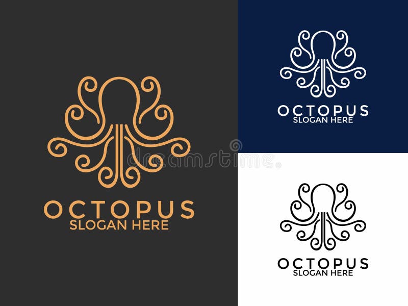 Modern Octopus Squid Tentacles Line Art Logo Vector, Octopus Minimalist ...