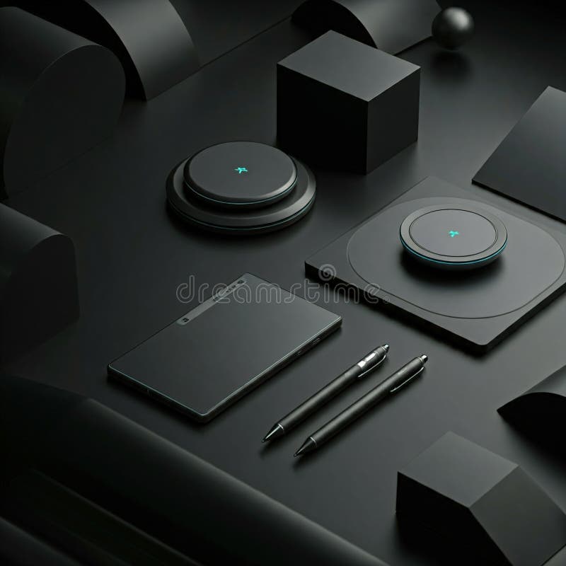 Modern Office Accessories with Smart Features Stock Illustration ...