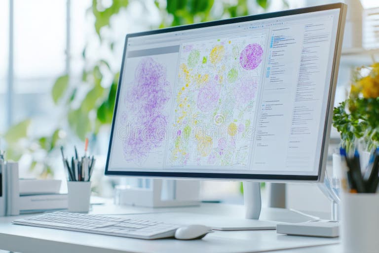 Modern Office with Advanced GIS Technology and Tools Stock Image ...