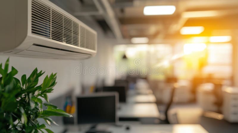 Modern Office with Air Conditioning in Bright Afternoon Light Featuring ...