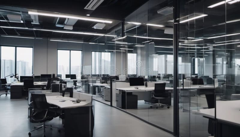 Modern Office with Amazing View. Concept of Business and Workplace ...