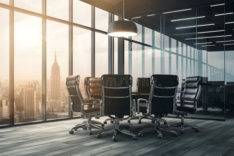 Modern Office Ambiance with Luxurious Empty Chairs, Executive Setting ...