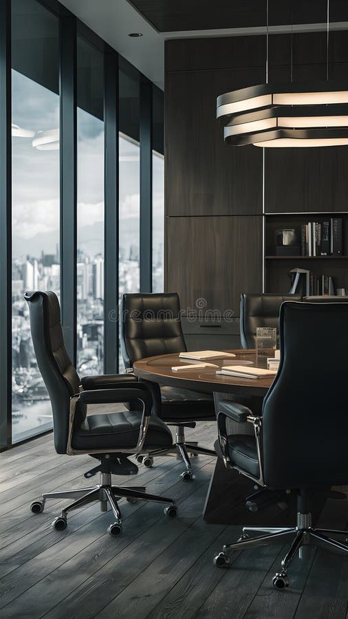 Modern Office Ambiance with Luxurious Empty Chairs, Executive Setting ...