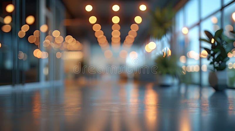 Modern Office Ambience: Beautiful Blurred Background with Panoramic ...