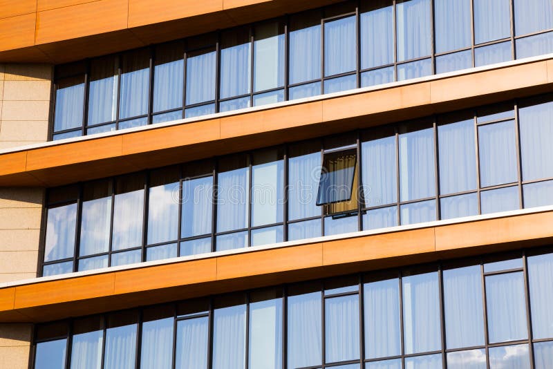 Modern Office Block with Rows of Windows Stock Image - Image of office ...