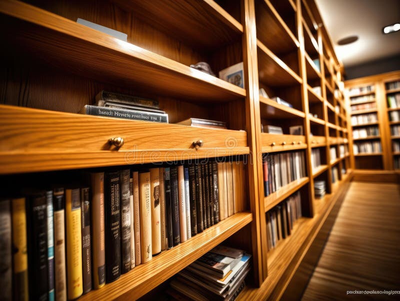 Modern Office Bookshelf with Business and Technology Books Stock ...