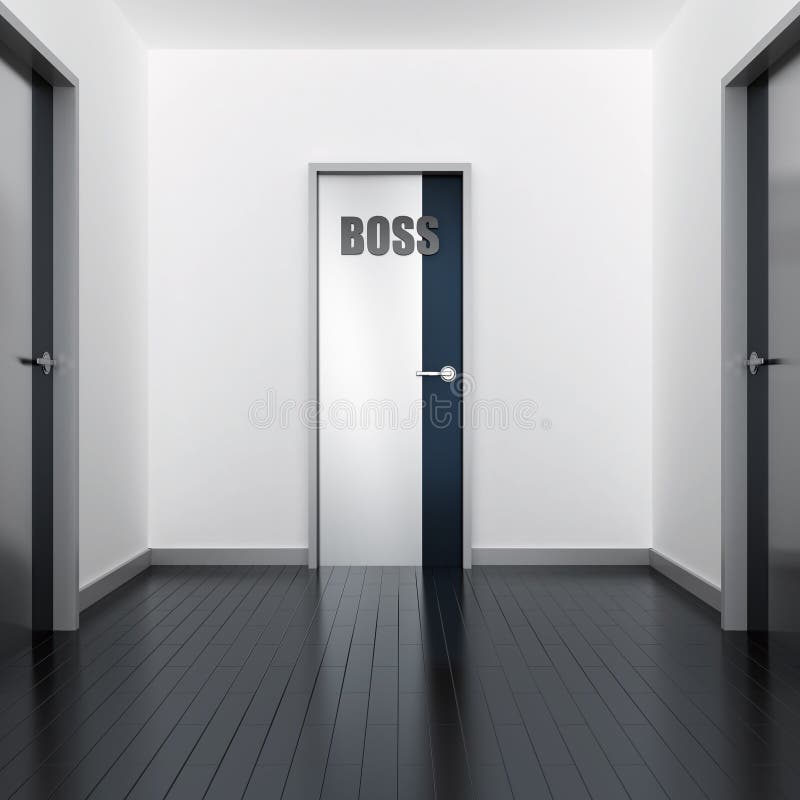 Modern Office and Boss Door Stock Illustration - Illustration of ideas ...
