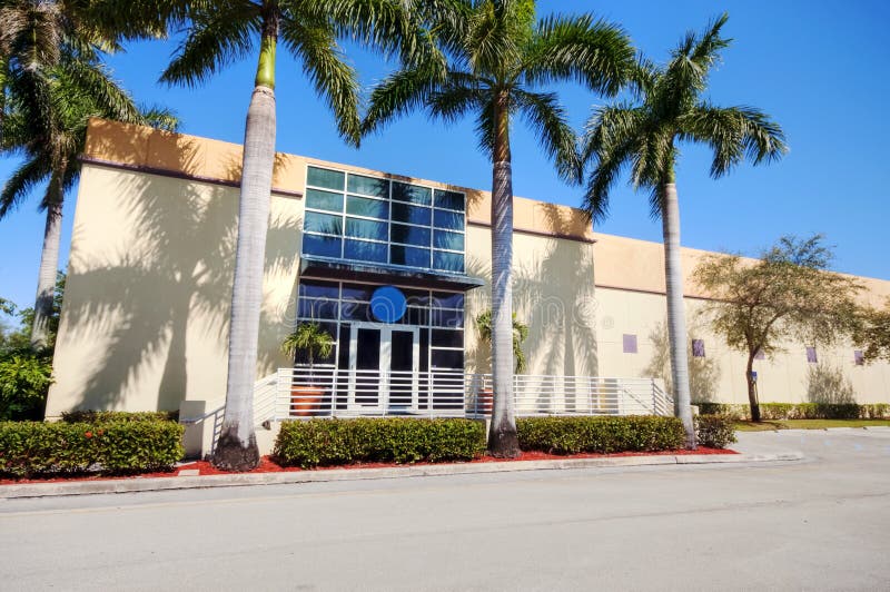 Modern Office Building Side View Stock Image - Image of office, window ...