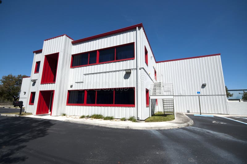 Modern Office Building Side View Stock Image - Image of office, window ...