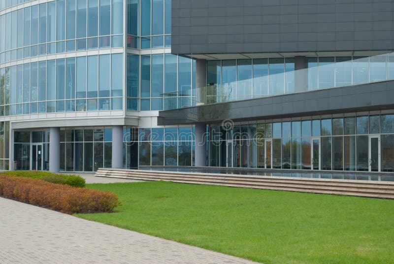 Modern Office Building Side View Stock Photo - Image of business ...