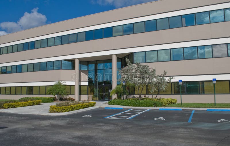 Modern Office Building Side View Stock Image - Image of office, window ...