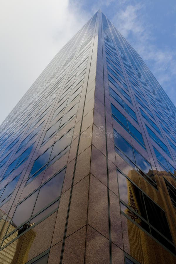 Perspective View Los Angeles Office Buildings Against Blue Sky Stock ...