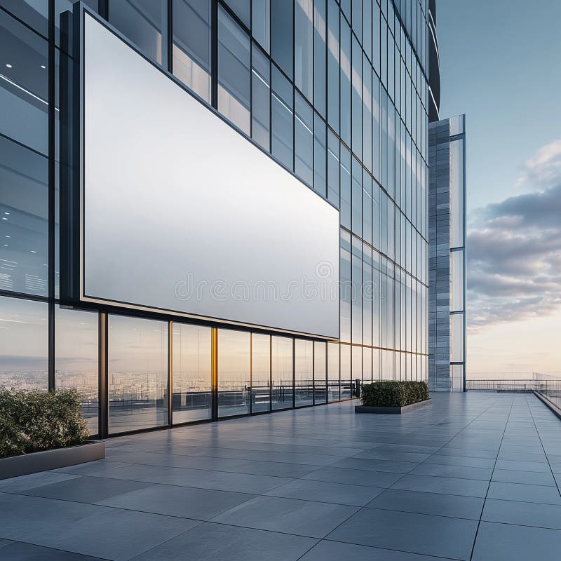 Modern Office Building Advertisement for Professional Spaces Stock ...