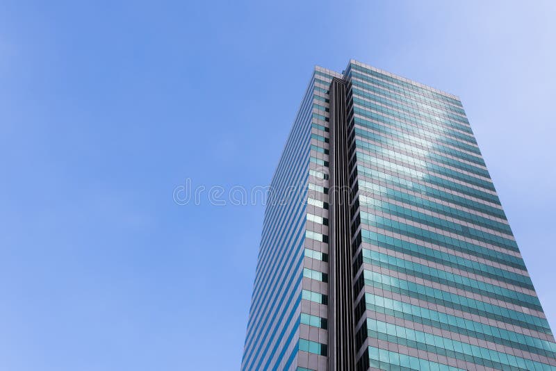 Modern Office Building Against Clear Blue Sky. Stock Photo - Image of ...