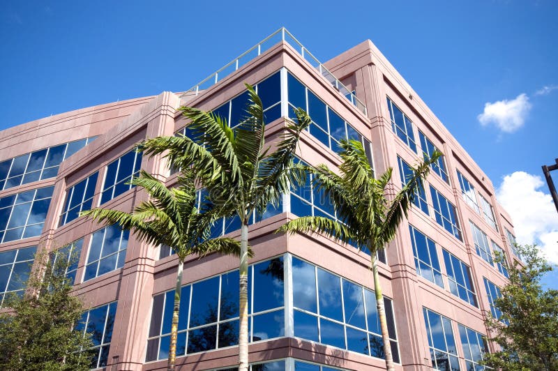 Modern Office Building Side View Stock Image - Image of office, window ...