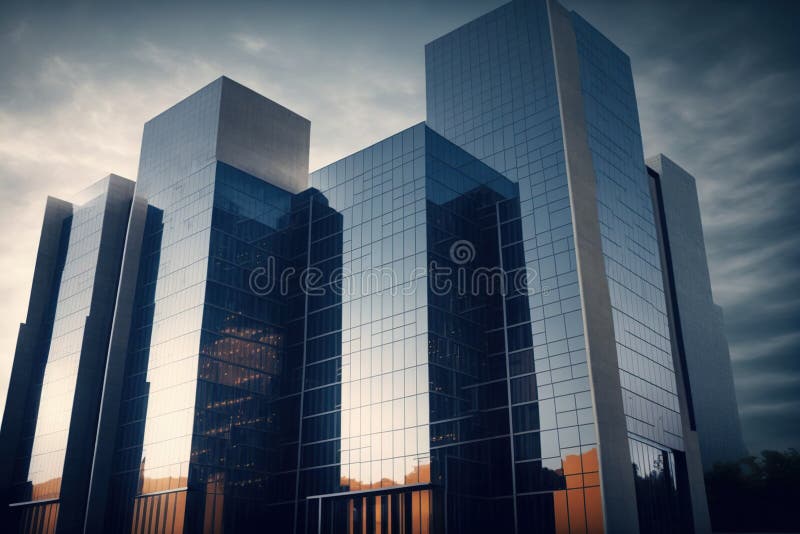 Modern Office Building Architecture with Glass Window. Flawless Stock ...