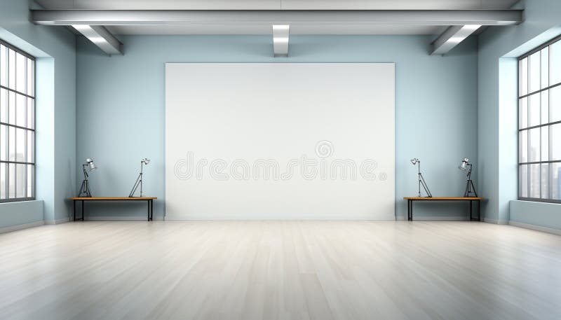 Modern Office Building with Bright, Clean Interior and Empty Desk ...