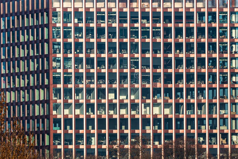 Modern Office Building in the Business District Stock Image - Image of ...