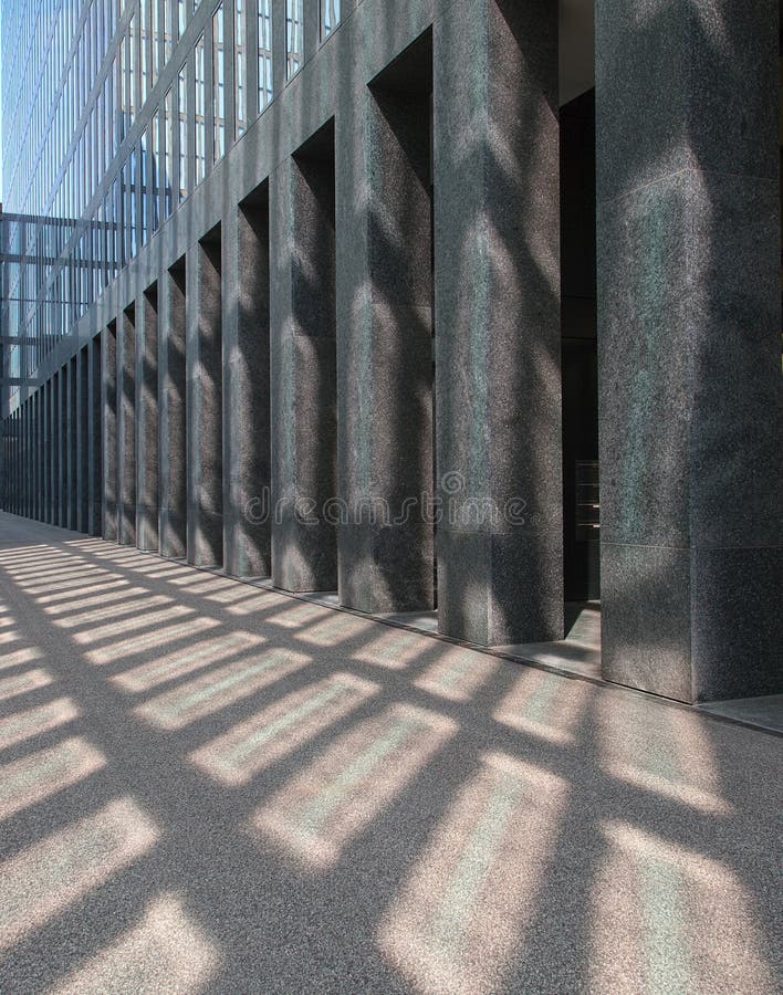 Modern Office Building Colonnade Stock Photo - Image of granite, stone ...