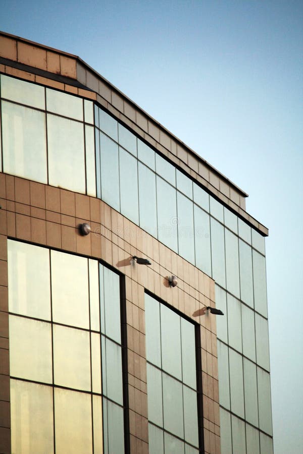 Modern Office Building Corner Stock Image - Image of geometric ...