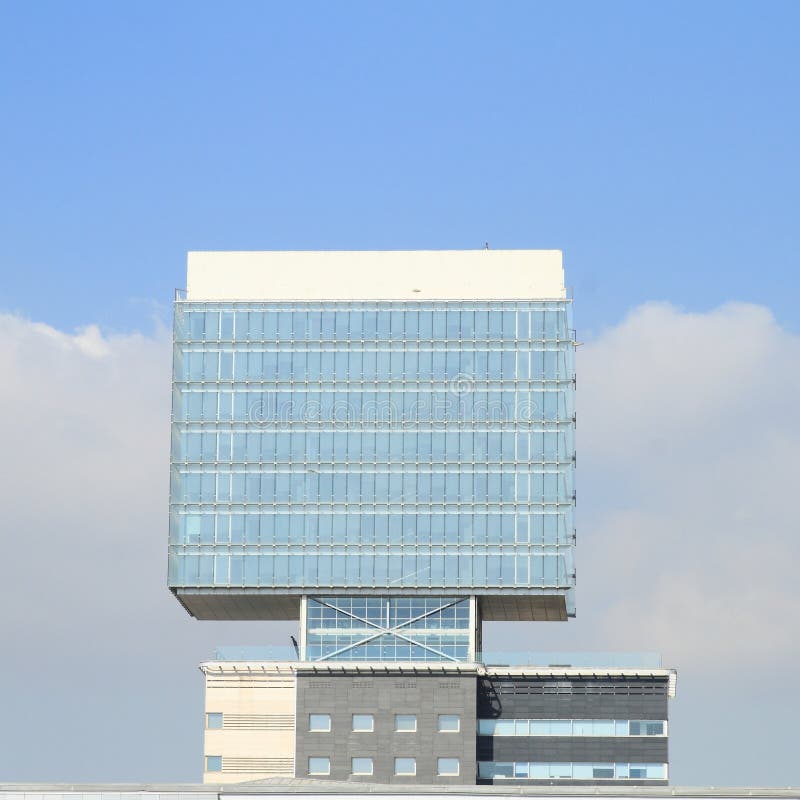 Modern Office Building - Cube Stock Photo - Image of windows, building ...