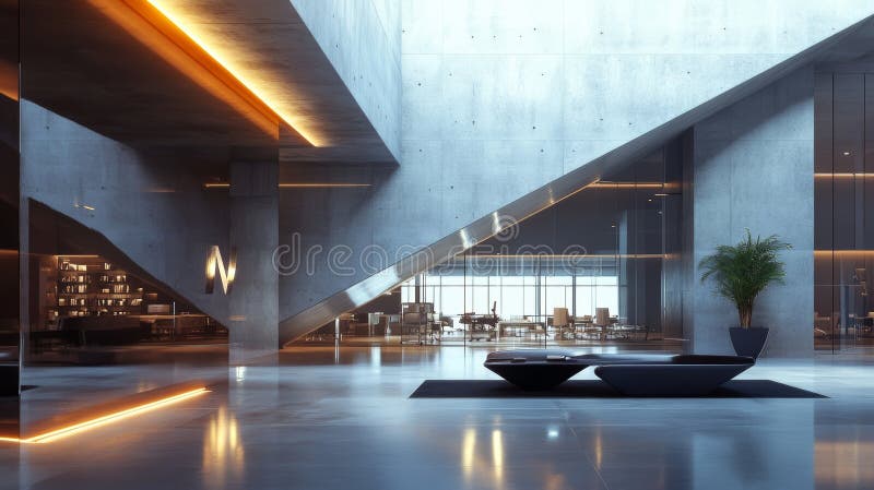 Modern Office Building Dynamic Architecture Glass Facade and ...