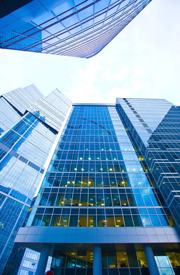 Modern Office Building in Evening Stock Photo - Image of glass, modern ...