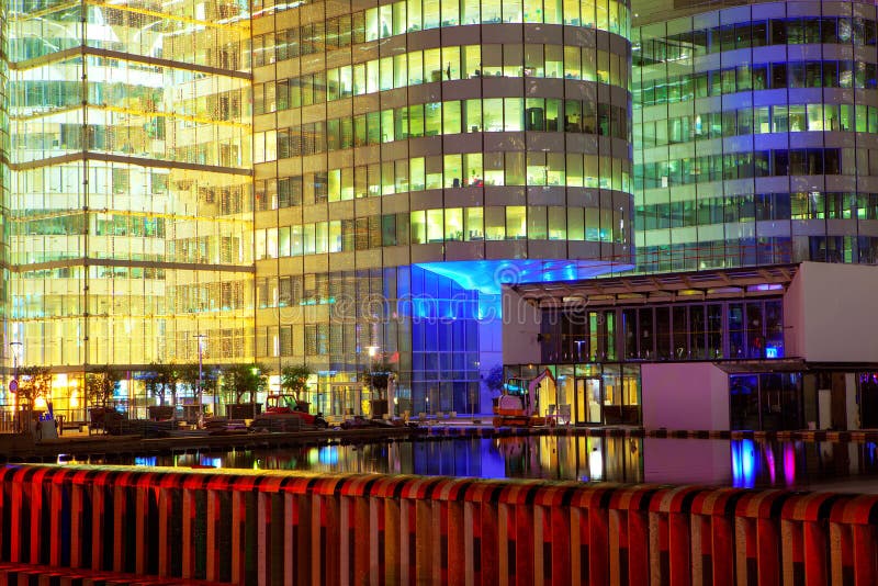 Modern Building Illumination Stock Photo - Image of skyscraper, town ...