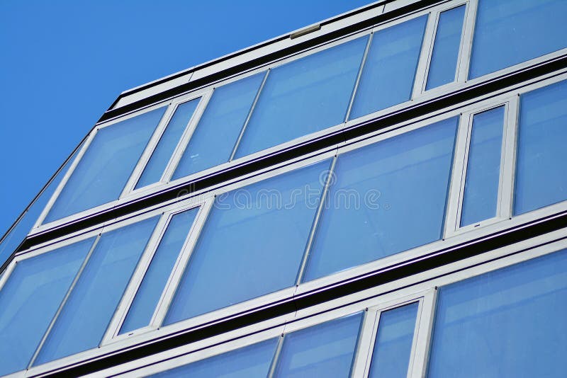 Modern Office Building Facade Abstract Fragment, Shiny Windows in Steel ...