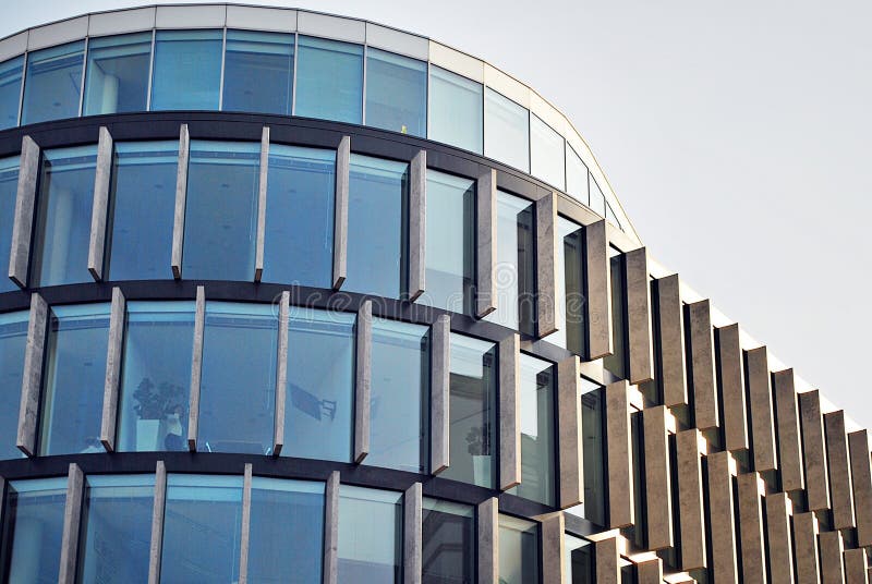 Modern Office Building with Facade of Glass Stock Photo - Image of ...