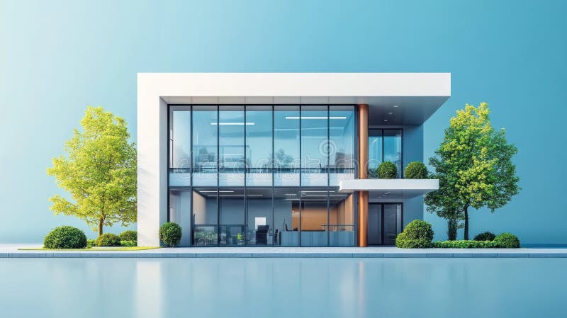 Modern Office Building Facade, Sunny Day, Urban Setting, Reflection ...