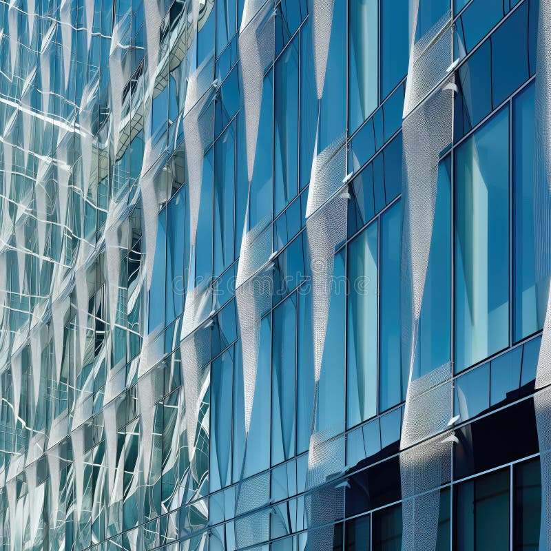 Modern Office Building Facade with Windows Stock Illustration ...