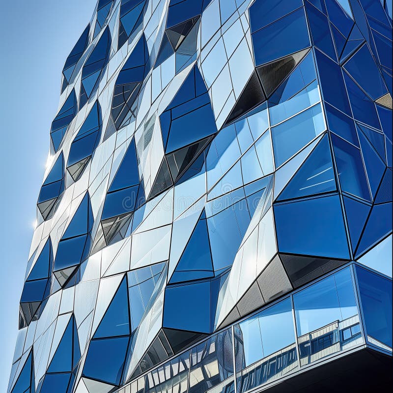 Modern Office Building Facade with Windows Stock Illustration ...