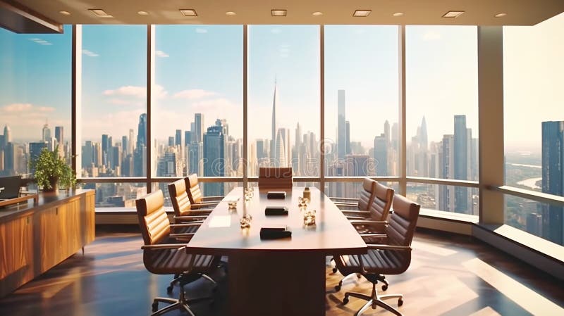Modern Office Building Features Luxury Skyline View Background Stock ...