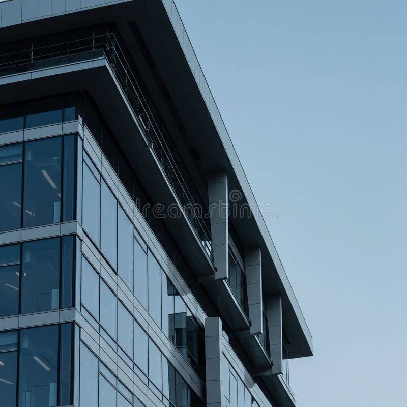 Modern Office Building Featuring Sleek Glass Facades and Angular ...